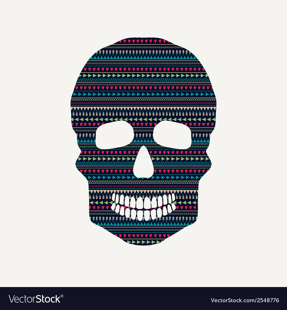 Skull with pattern Royalty Free Vector Image - VectorStock