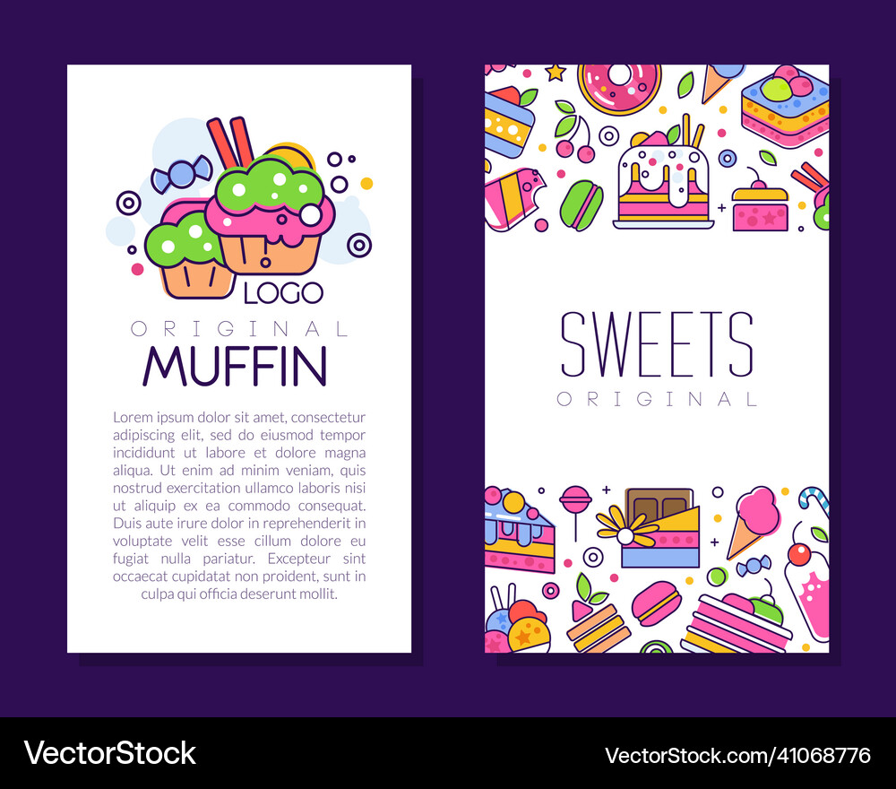 Sweets and cake dessert advertising banner Vector Image