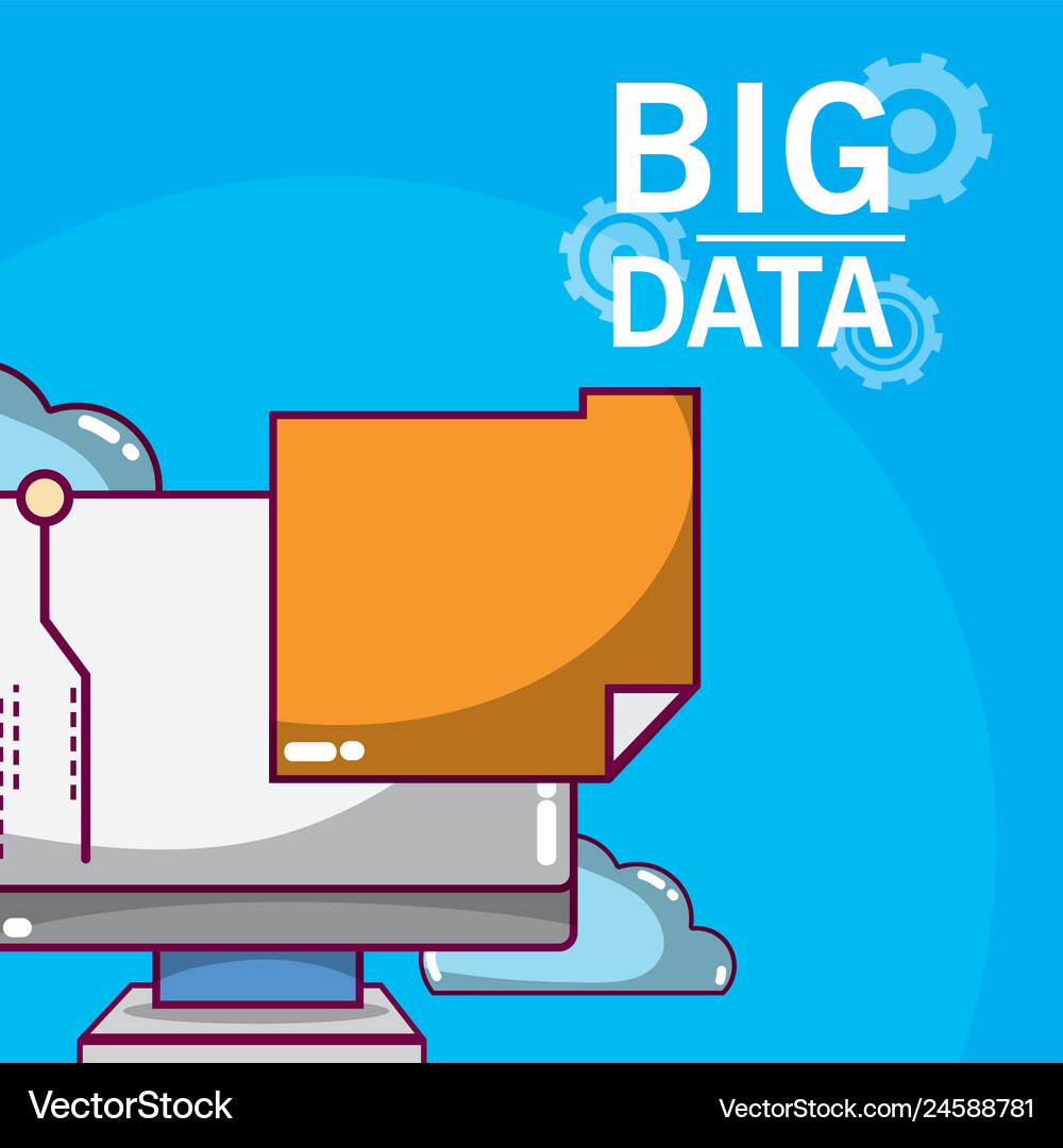 Big data technology concept Royalty Free Vector Image