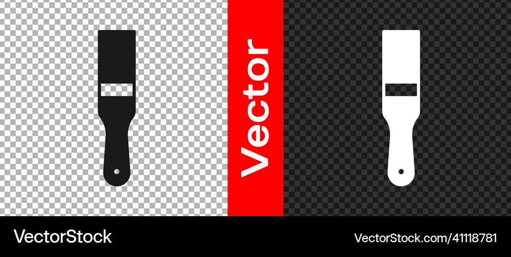 Black paint brush icon isolated on transparent Vector Image