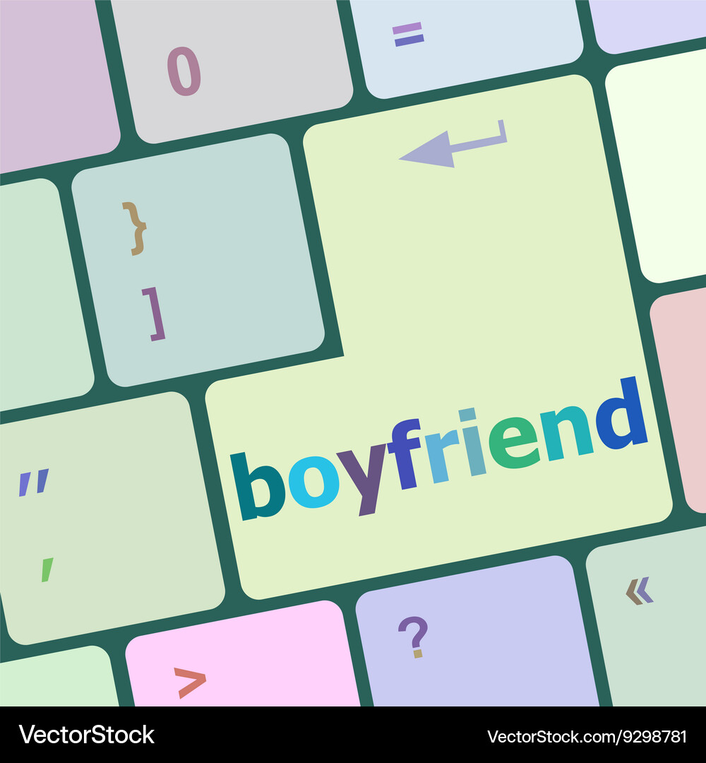 Boyfriend word on keyboard key Royalty Free Vector Image