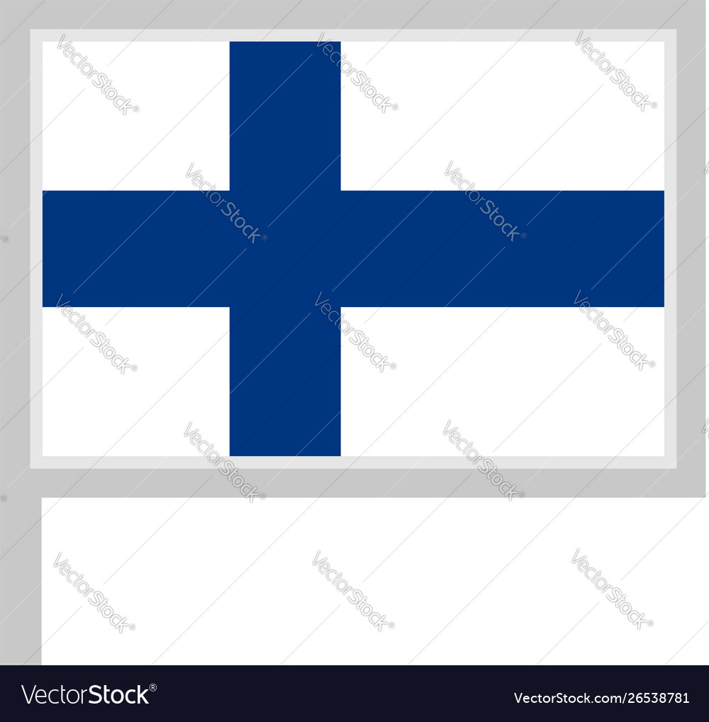 Flag on flagpole rectangular shape icon white Vector Image