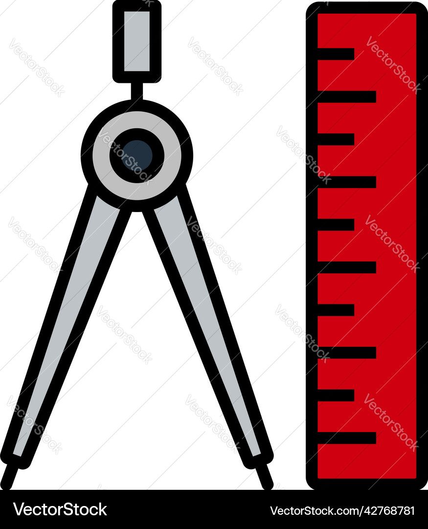 Icon of compasses and scale Royalty Free Vector Image