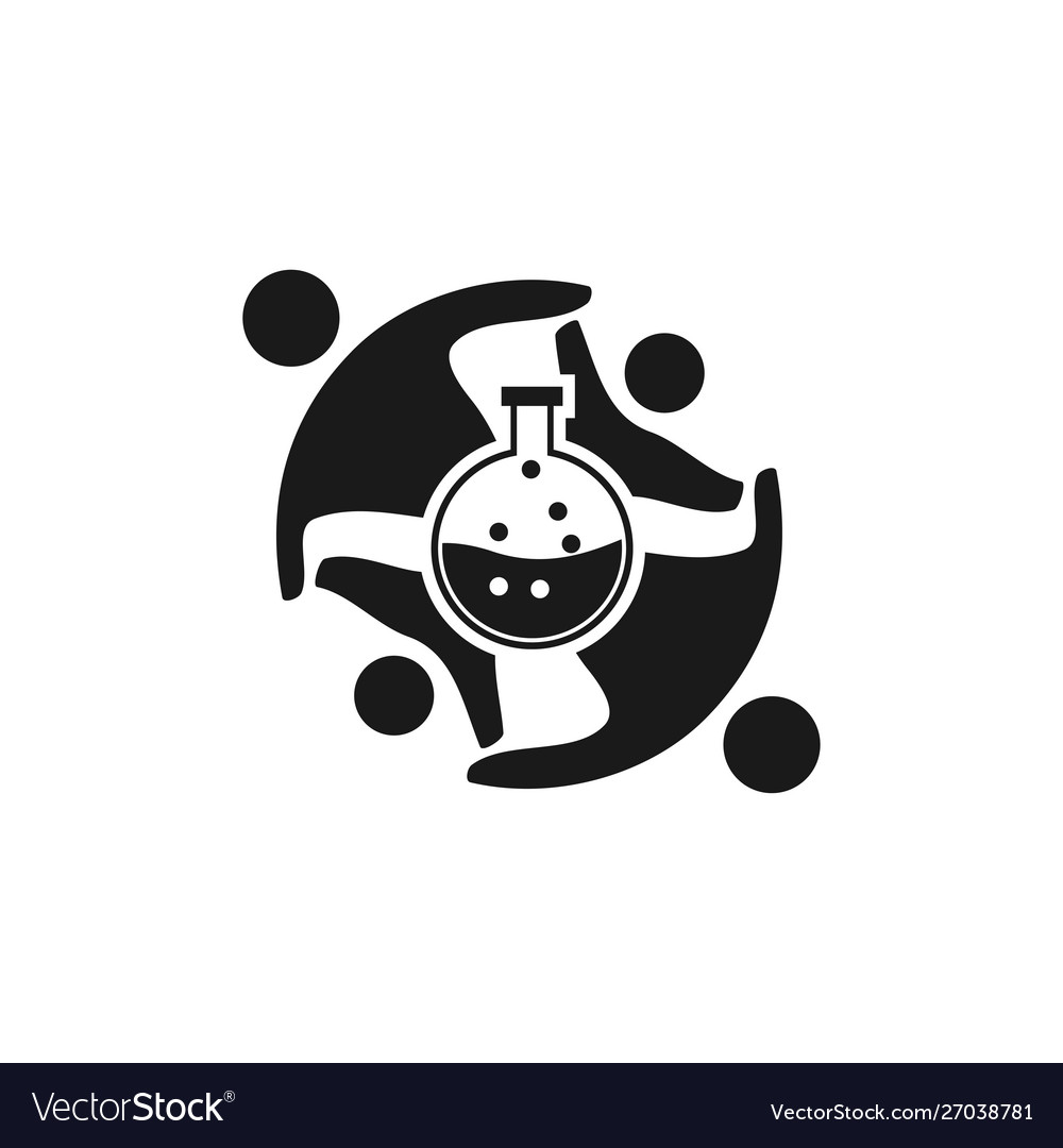 Laboratory commitment teamwork together black logo