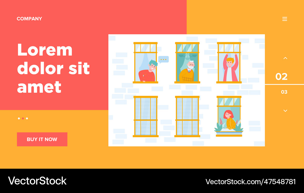 People living in one building Royalty Free Vector Image