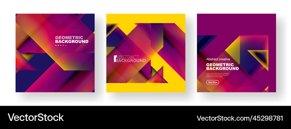 Set of abstract geometric poster Royalty Free Vector Image