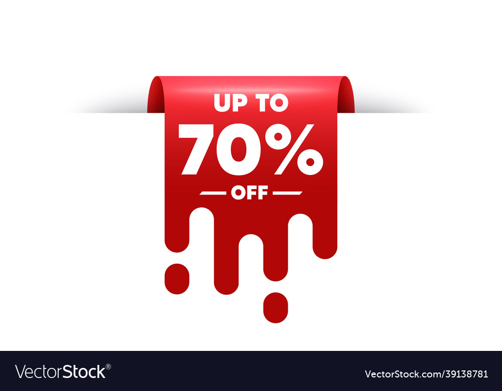 Up to 70 percent off sale discount offer price Vector Image