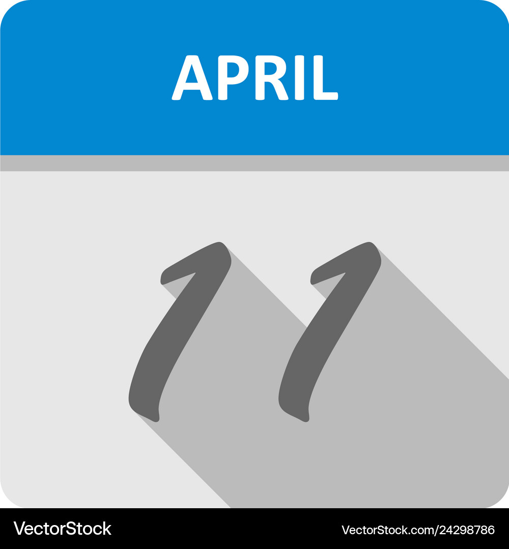April 11th date on a single day calendar Vector Image