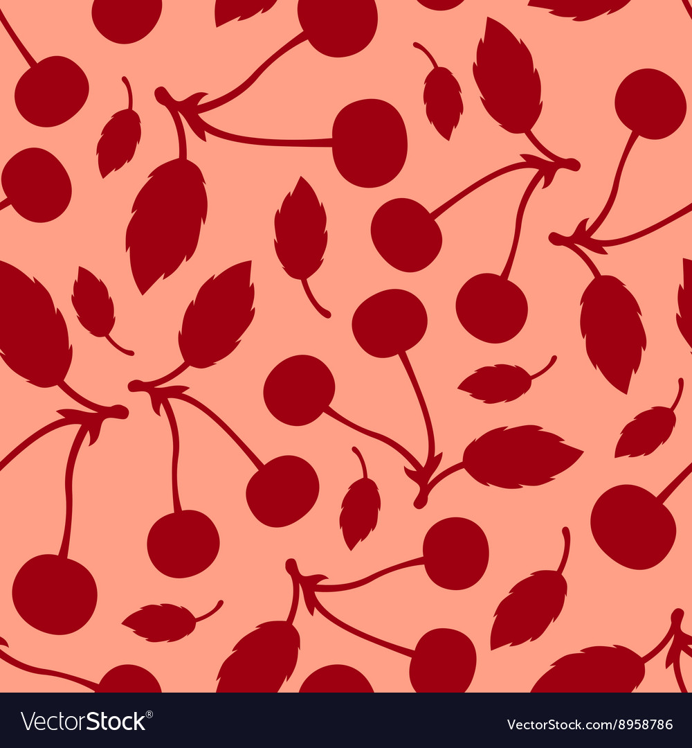 Cherry pattern pink Royalty Free Vector Image - VectorStock