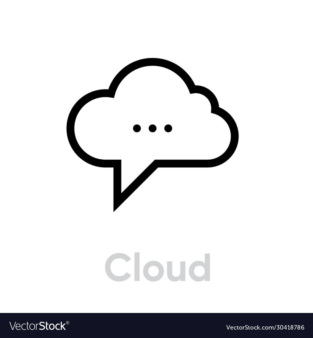 Cloud Messaging Icon - Speech Bubble Royalty Free Vector