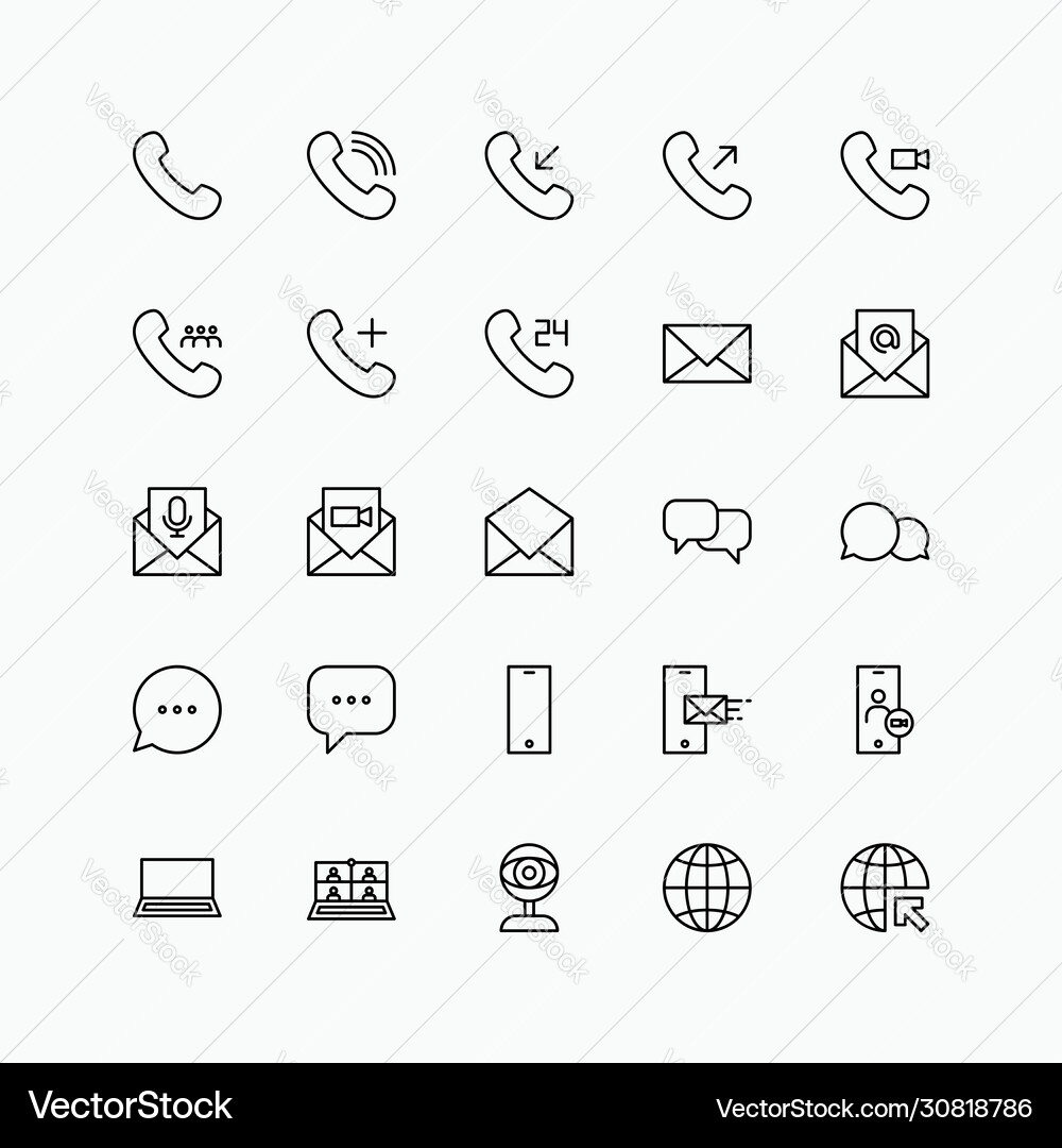 Communication icons for any purposes Royalty Free Vector