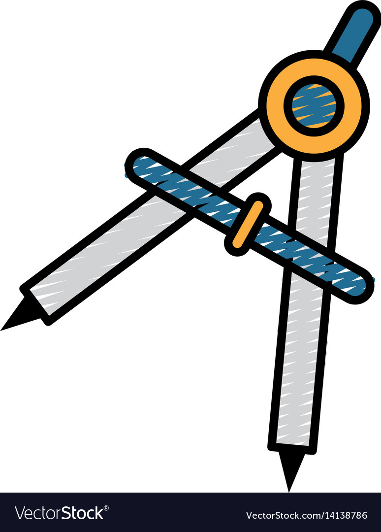 Compass study tool to do circles Royalty Free Vector Image