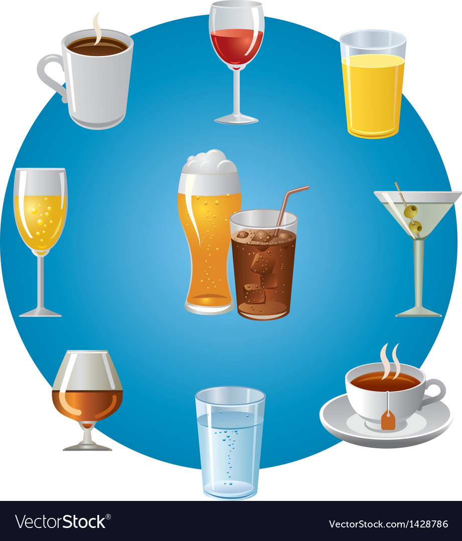 Drinks icon set Royalty Free Vector Image - VectorStock