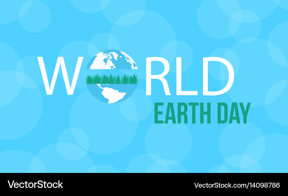 Earth day with lovely world Royalty Free Vector Image