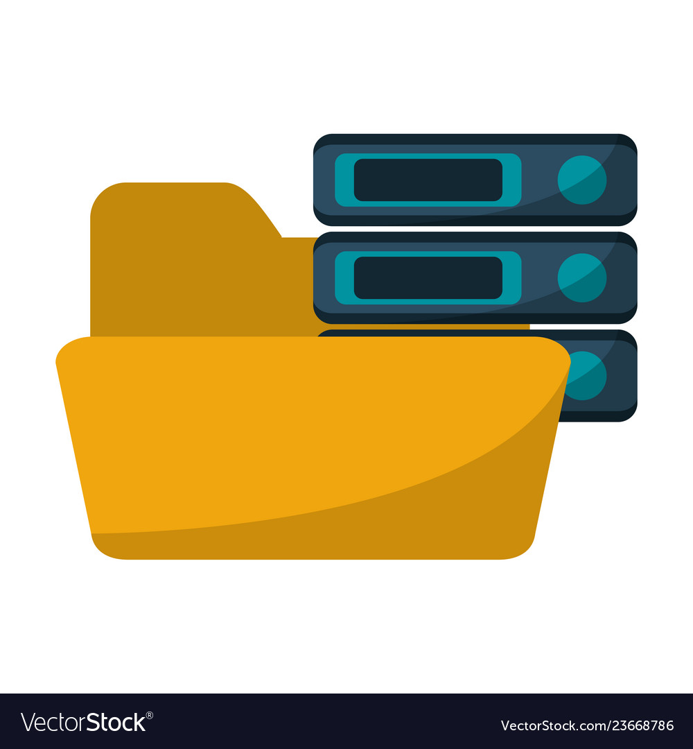 Folder with servers database Royalty Free Vector Image