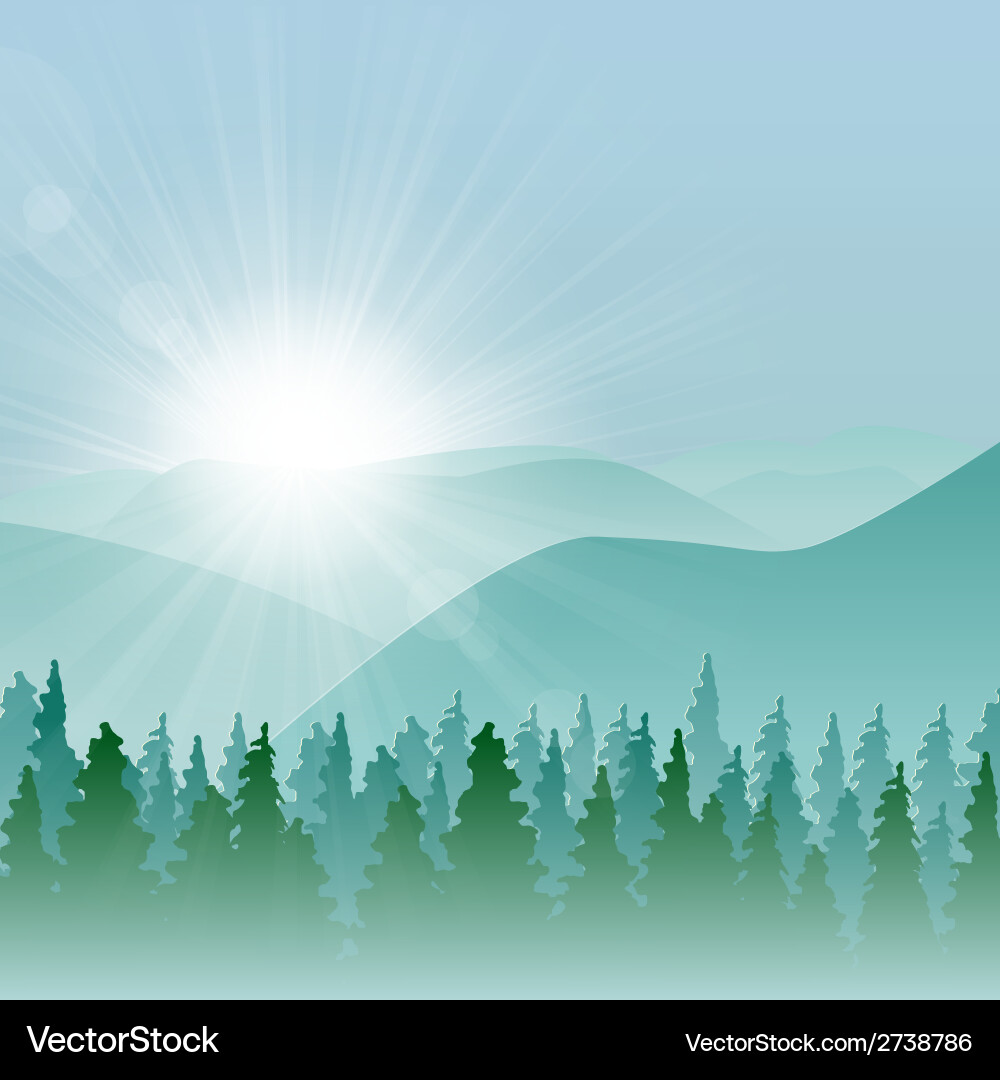Forest mountain background Royalty Free Vector Image