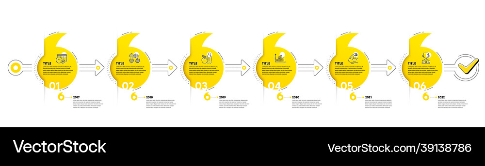 Gym infographic 6 steps timeline sport process Vector Image