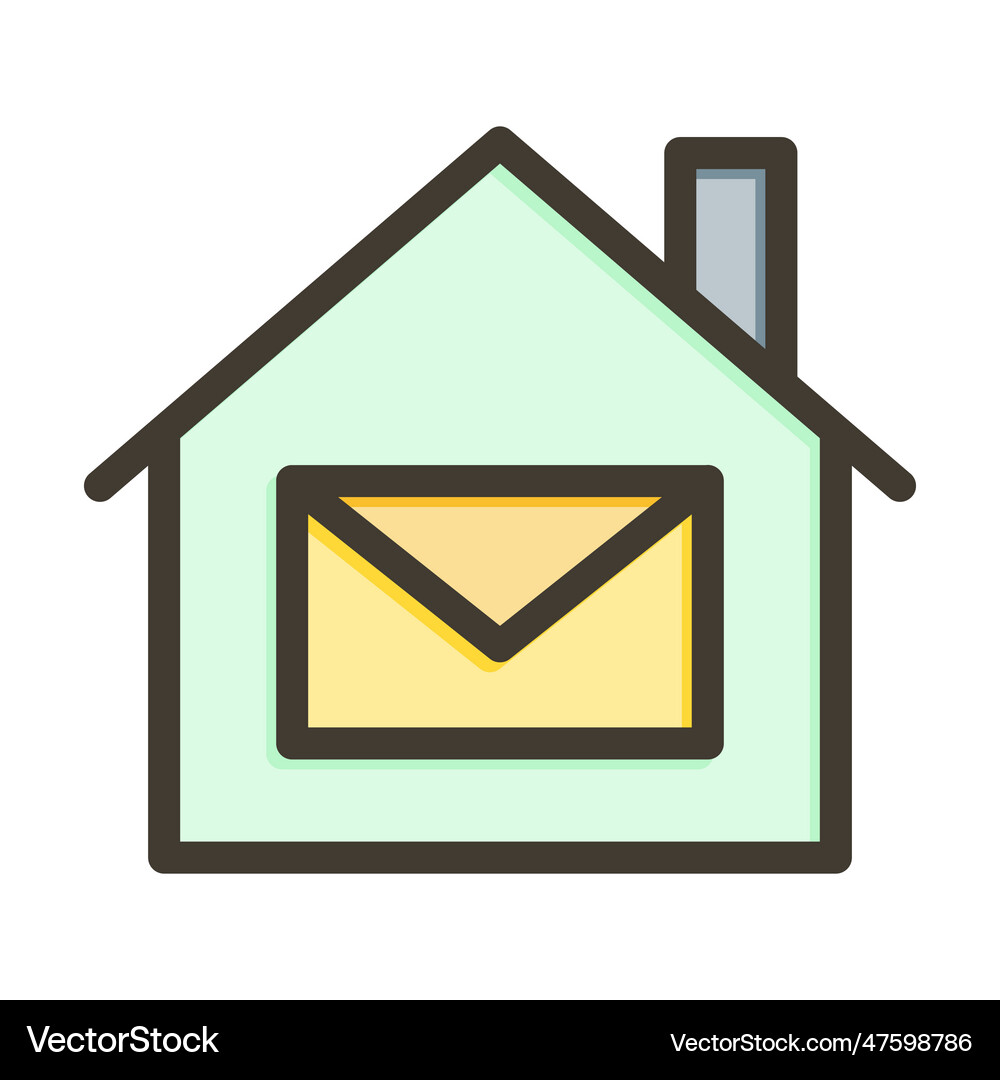 House mail thick line filled colors for personal Vector Image
