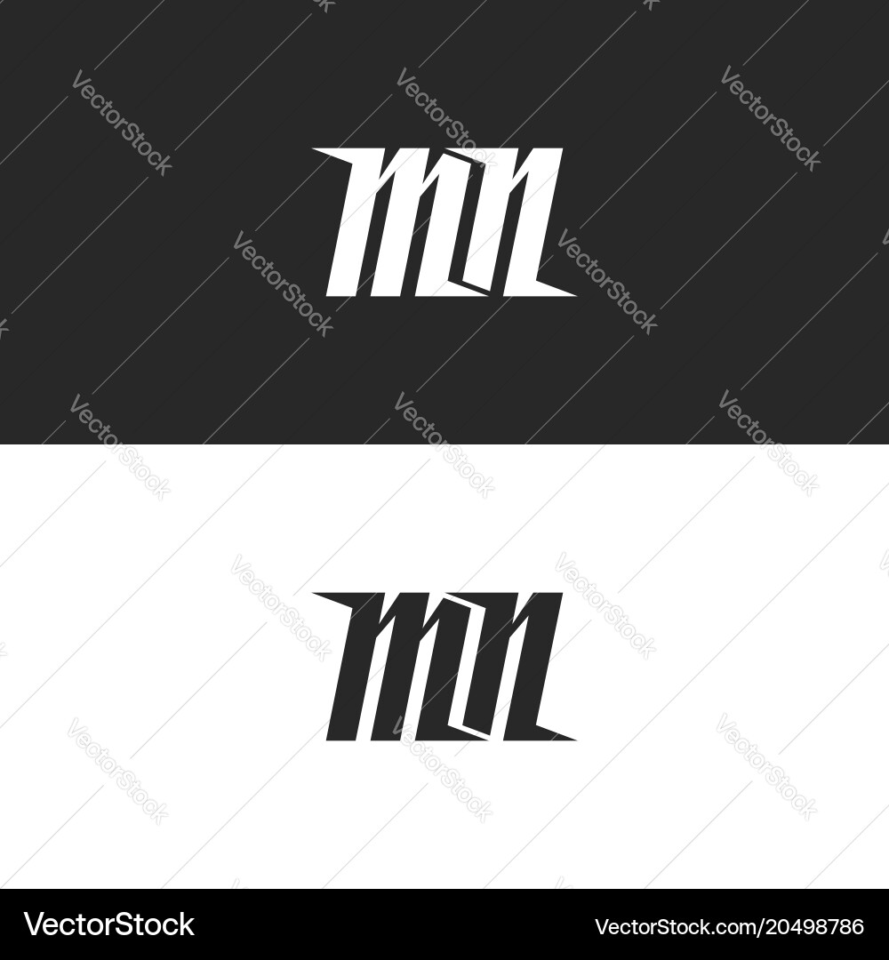 Letters mn logo two letters monogram m and n Vector Image