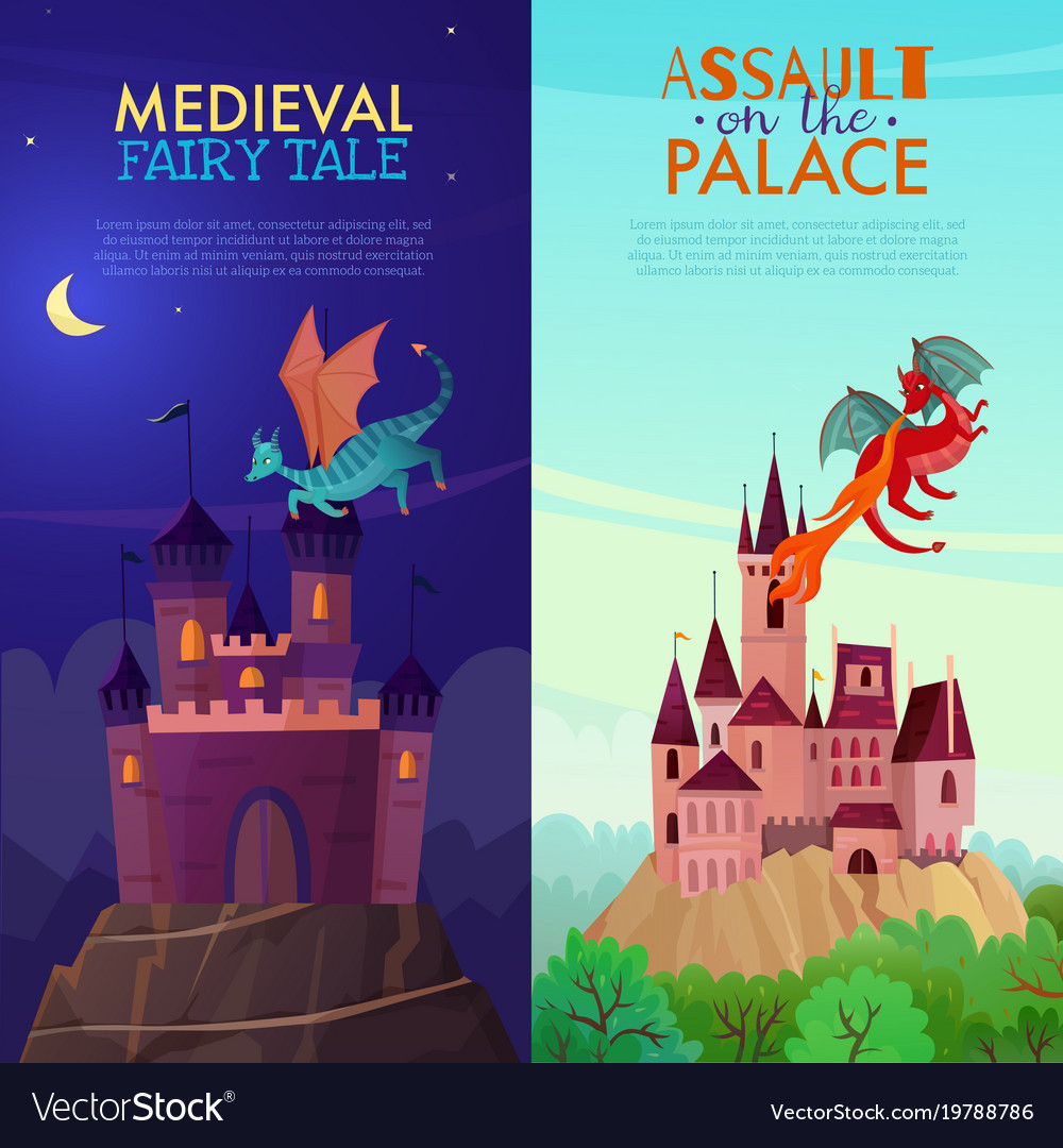 Medieval vertical banners set Royalty Free Vector Image