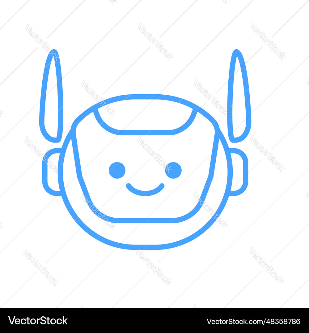 Robot head avatar design cartoon robot head icon Vector Image