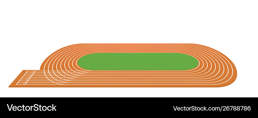Running tracks and soccer field Royalty Free Vector Image