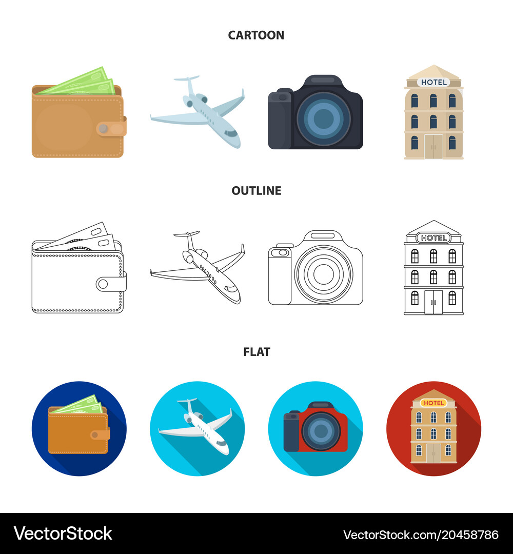 Vacation travel wallet money rest Royalty Free Vector Image