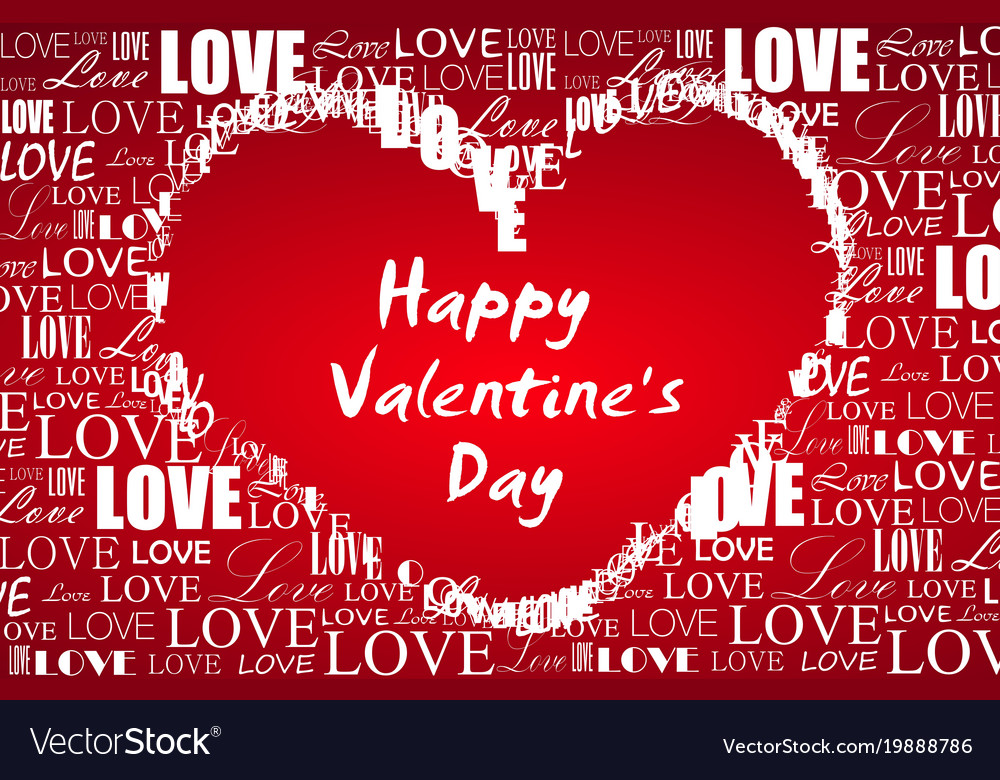 Valentines day postcard with heart - love concept Vector Image
