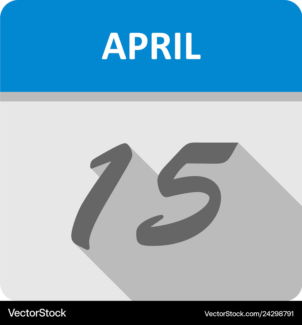 April 15th date on a single day calendar Vector Image