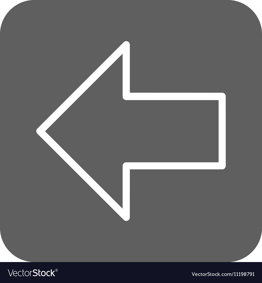 Arrow left flat squared icon Royalty Free Vector Image