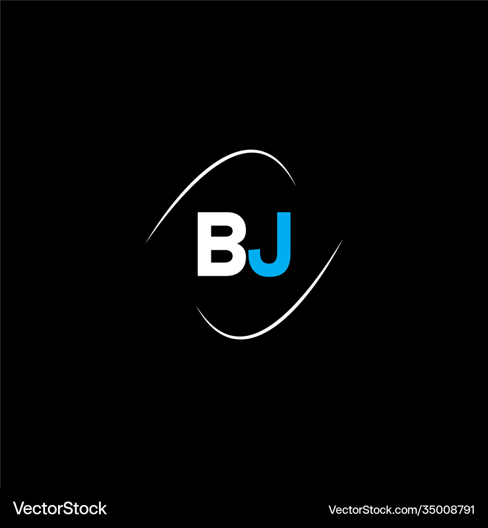 B j letter logo creative design on black color Vector Image