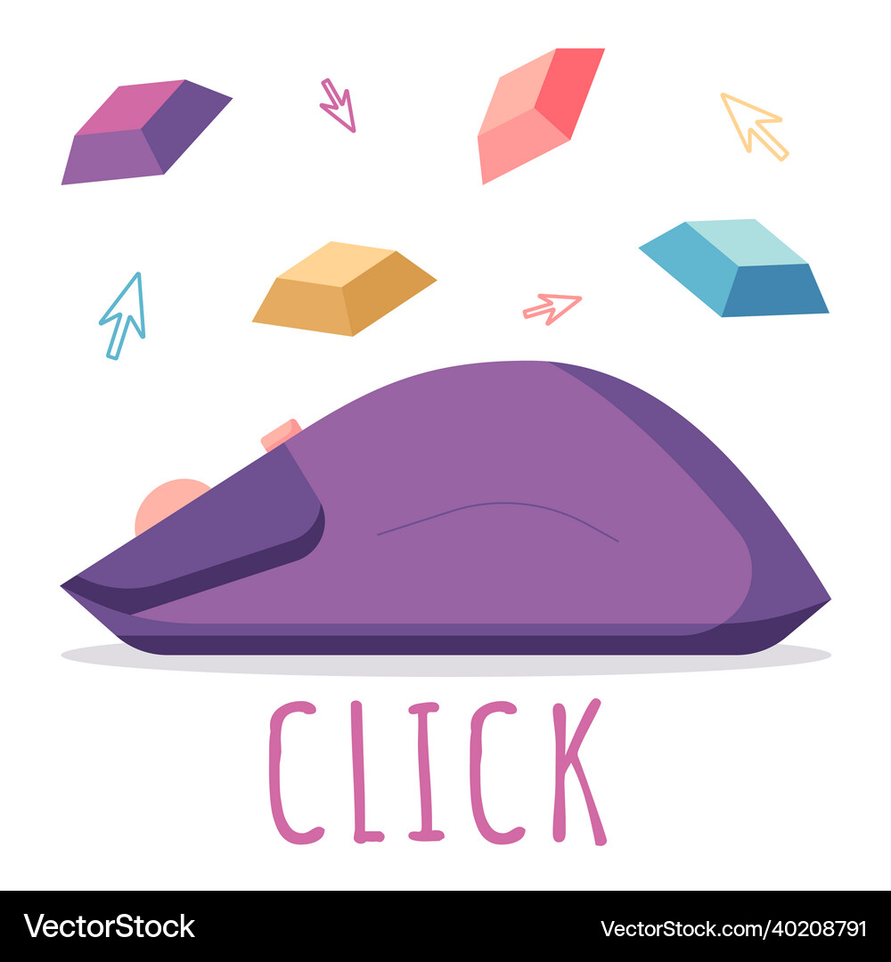 Card concept template of mouse clicker Royalty Free Vector