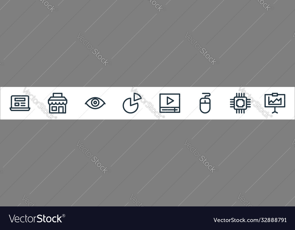 Digital marketing line icons linear set quality Vector Image
