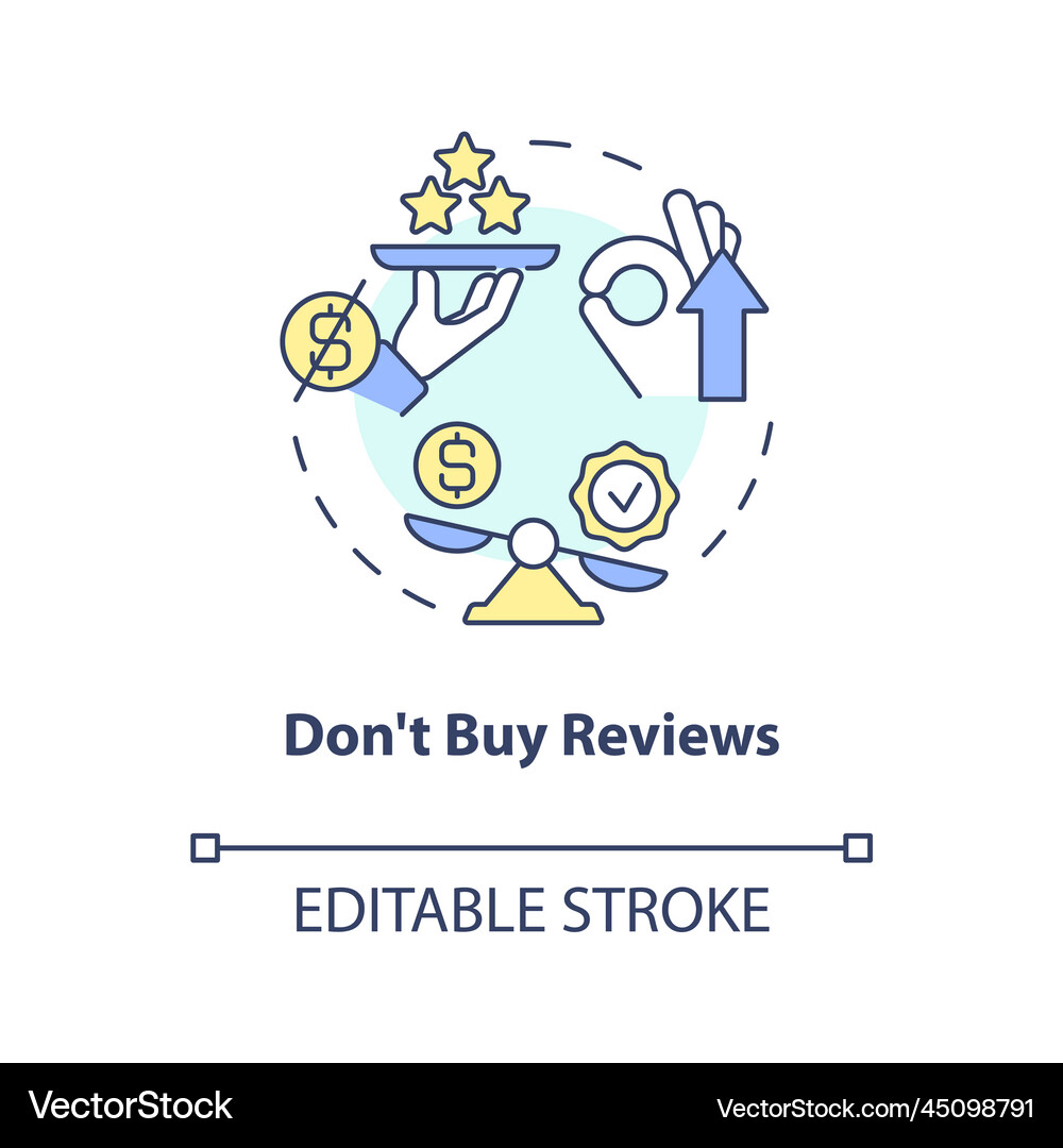 Dont buy reviews concept icon Royalty Free Vector Image