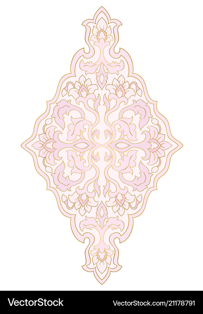 Floral pink medallion for design Royalty Free Vector Image