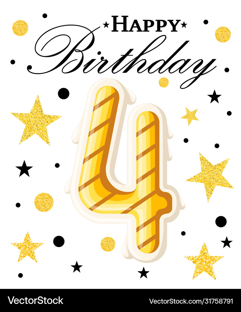 Fourth year anniversary celebration design 4 year Vector Image