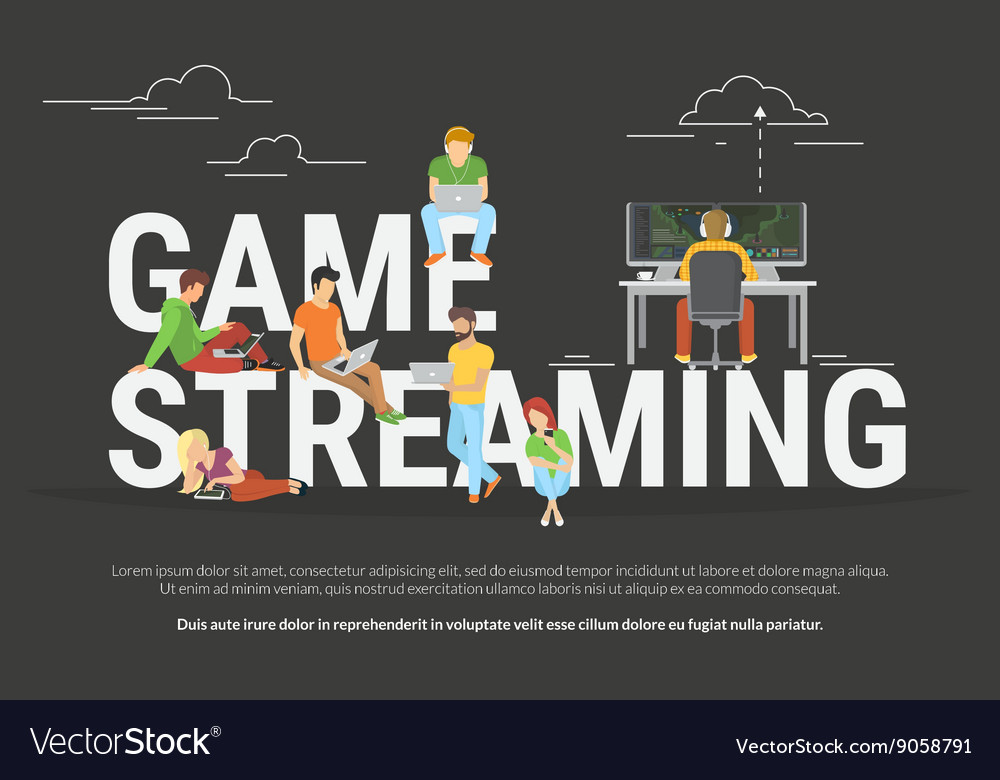 Game streaming concept Royalty Free Vector Image