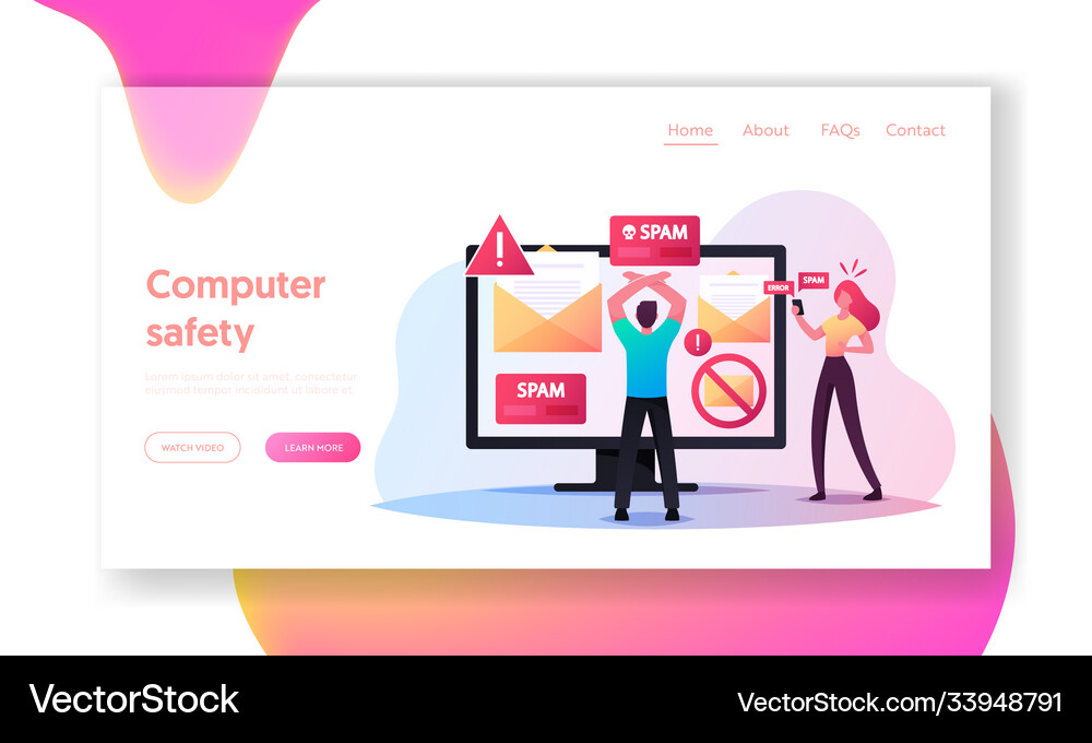 Info garbage email newsletters landing page Vector Image