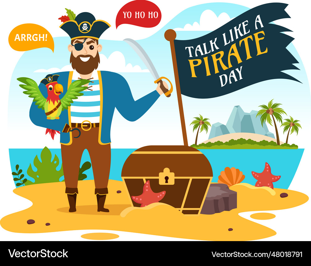 International talk like a pirate day with cute Vector Image