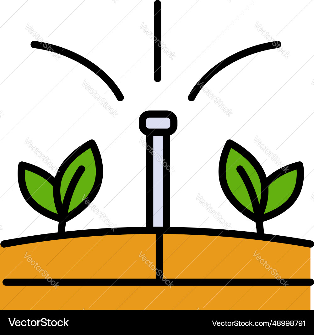 Lawn grass or field irrigation system icon garden Vector Image