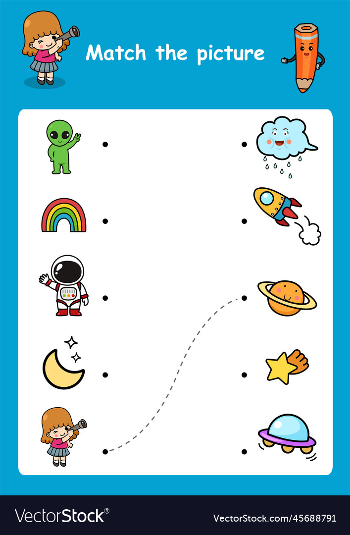 Match the picture education game for children Vector Image