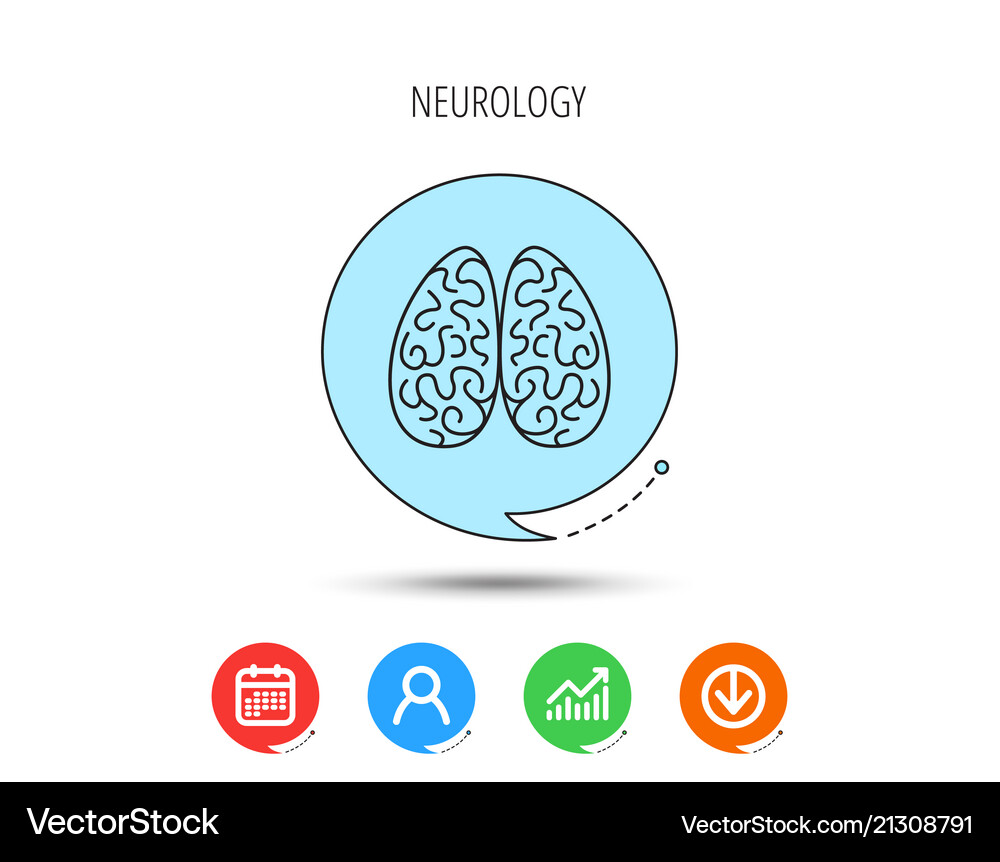 Neurology icon human brain sign Royalty Free Vector Image