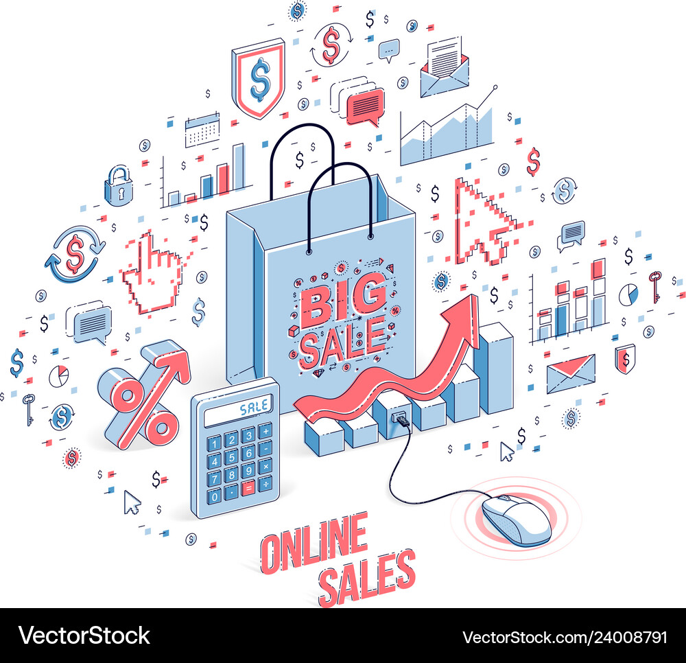 Online shop concept web store internet sales Vector Image