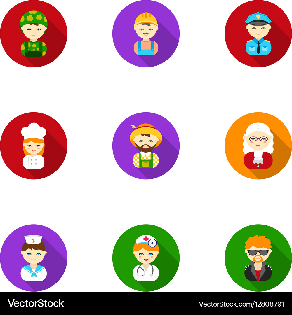 Profession set icons in flat style big collection Vector Image