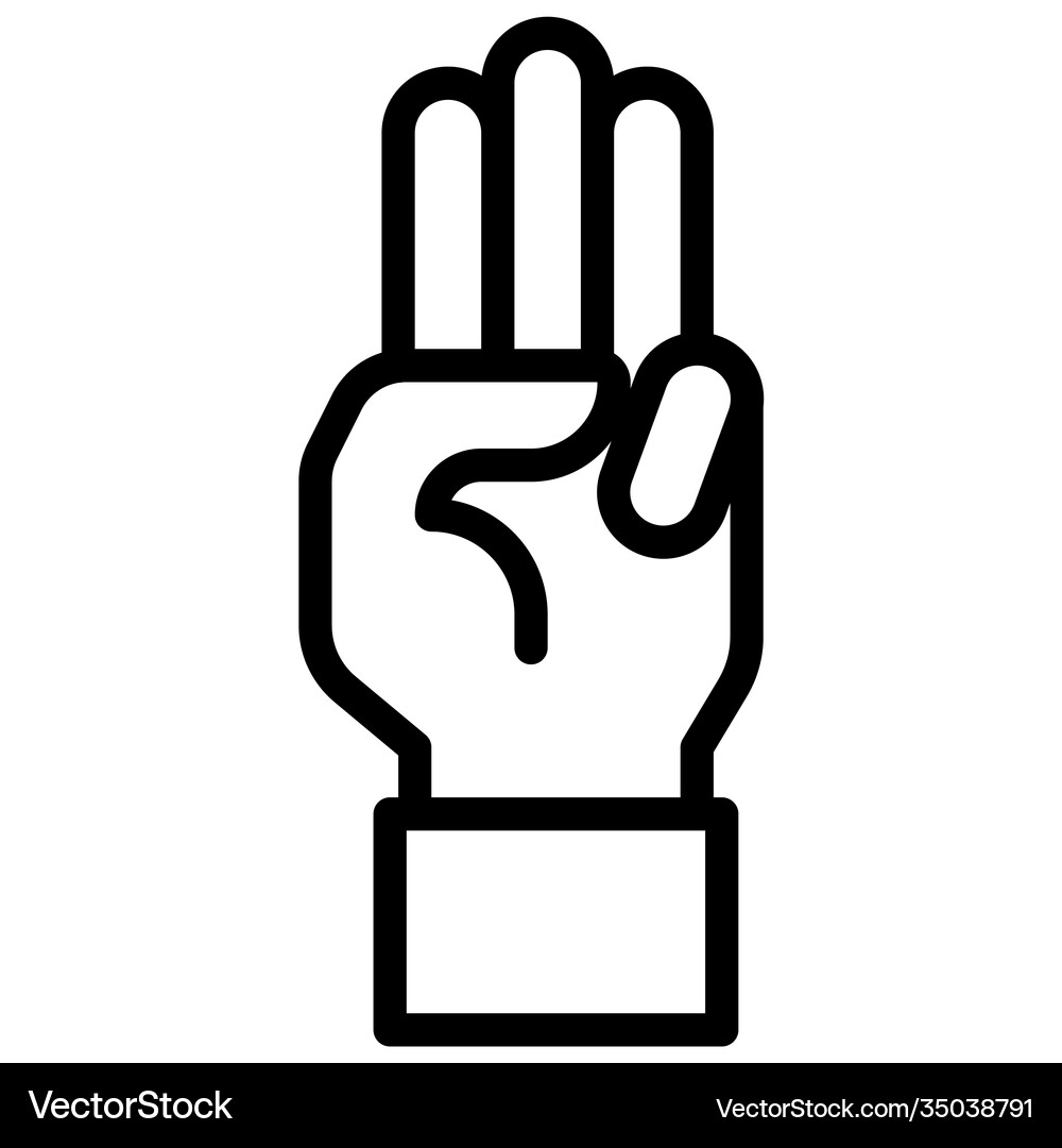 Three-finger salute icon protest related Vector Image