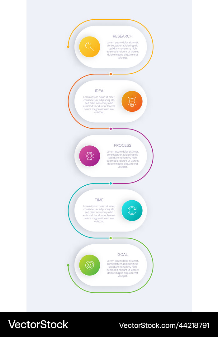 Vertical infographic design with icons and 5 Vector Image