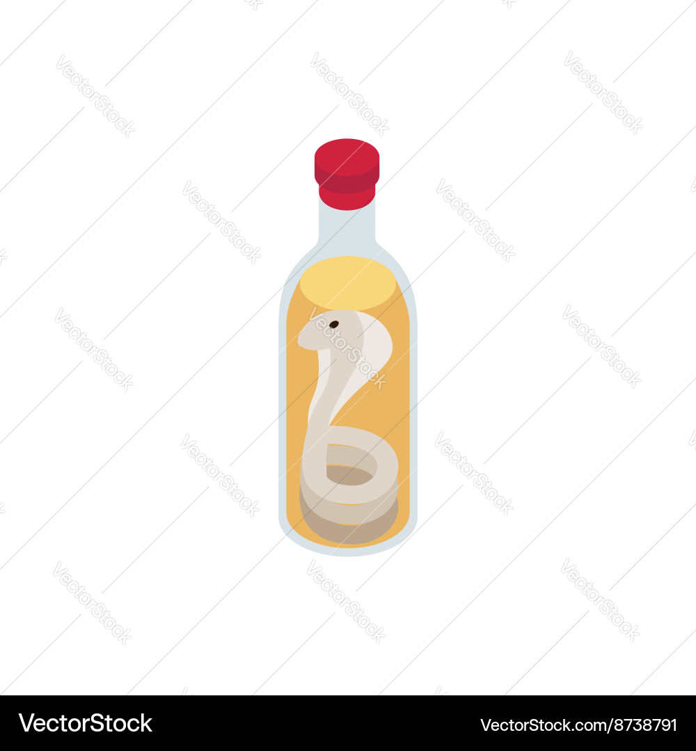 Vietnamese vodka with the pickled snake icon Vector Image