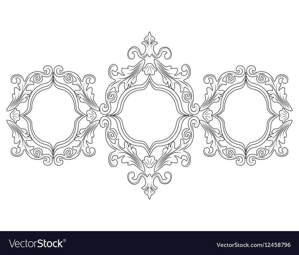 Baroque Rococo frame decor Royalty Free Vector Image