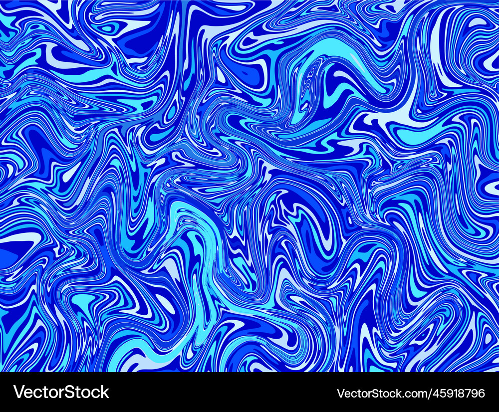 Blue wave in marble ink acrylic design Royalty Free Vector
