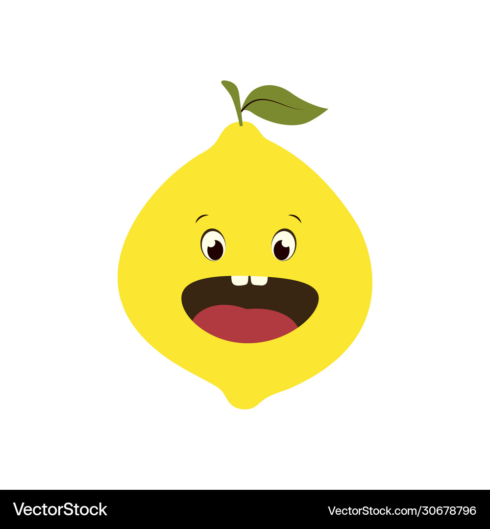 Card with funny lemon isolated on white background